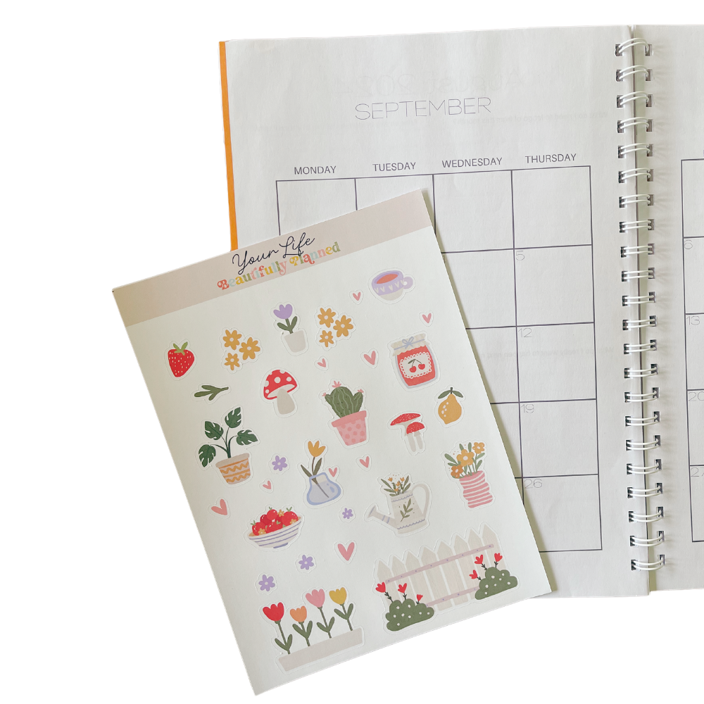 Charming Spring Garden Sticker Sheet - Beautifully Planned